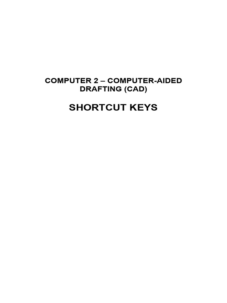 CAD Shortcut Keys | PDF