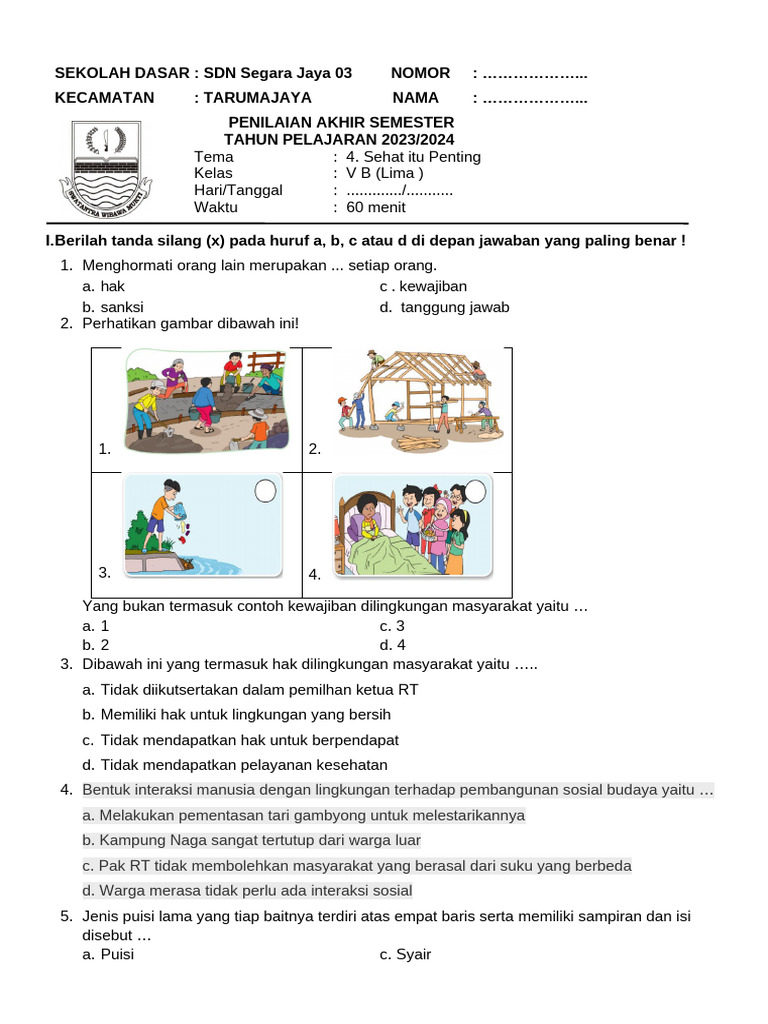 Soal Tema 4 Kelas 5 | PDF