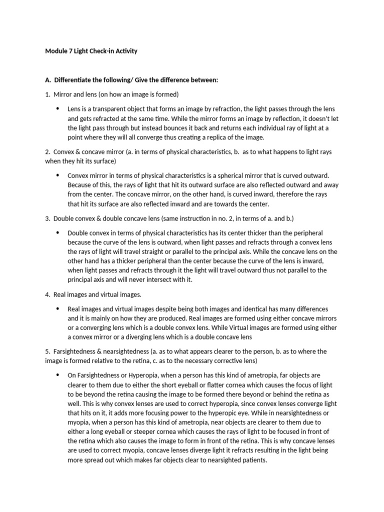 Module 7 Light Check in Activity 2 | PDF
