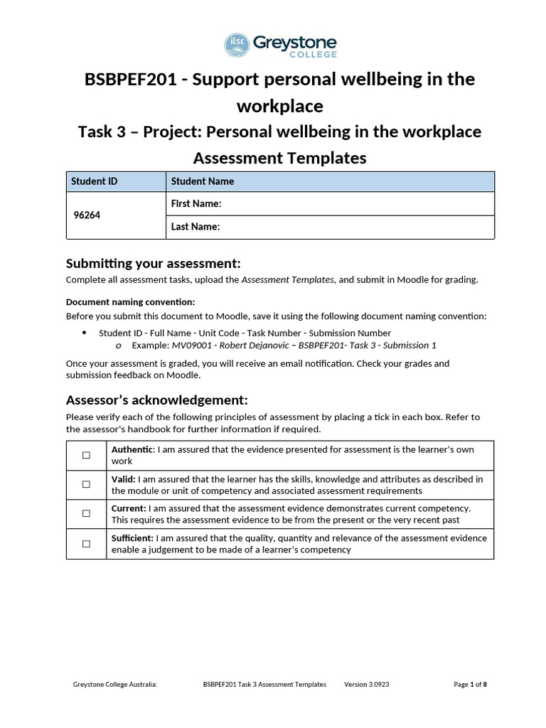 BSBPEF201 Task3 Submission1. | PDF