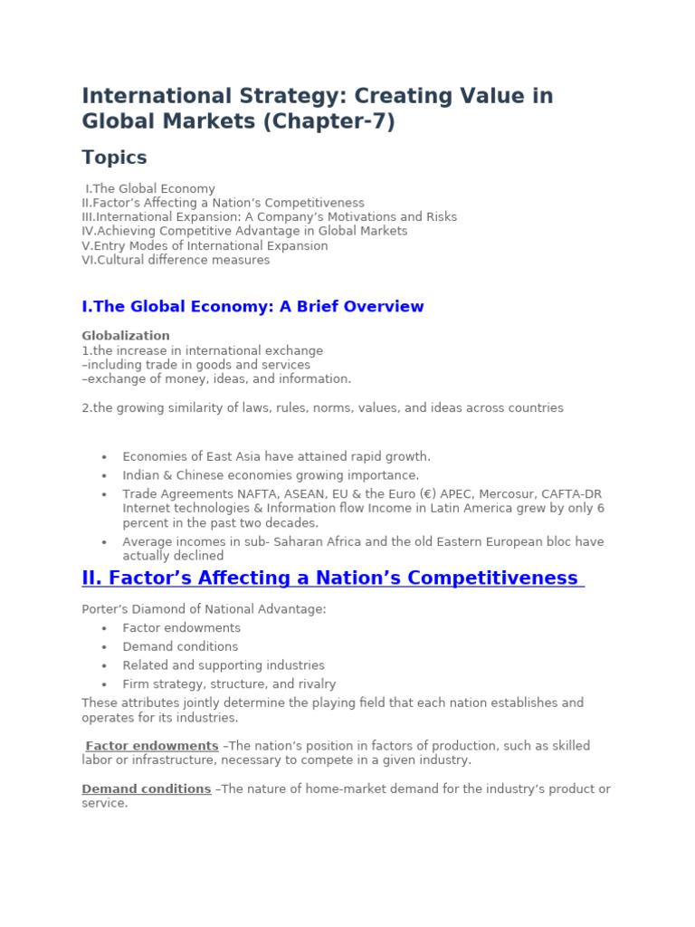 MAELEC2 Chapter 6 International Strategy | PDF