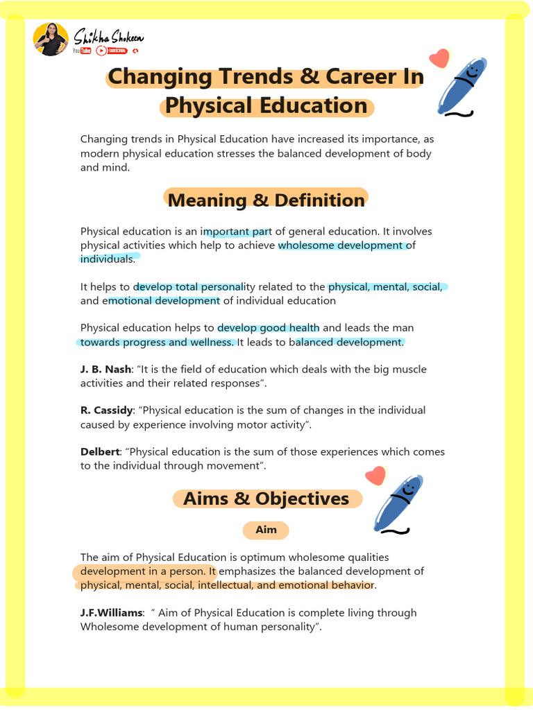 Changing Trends in Physical Education | PDF