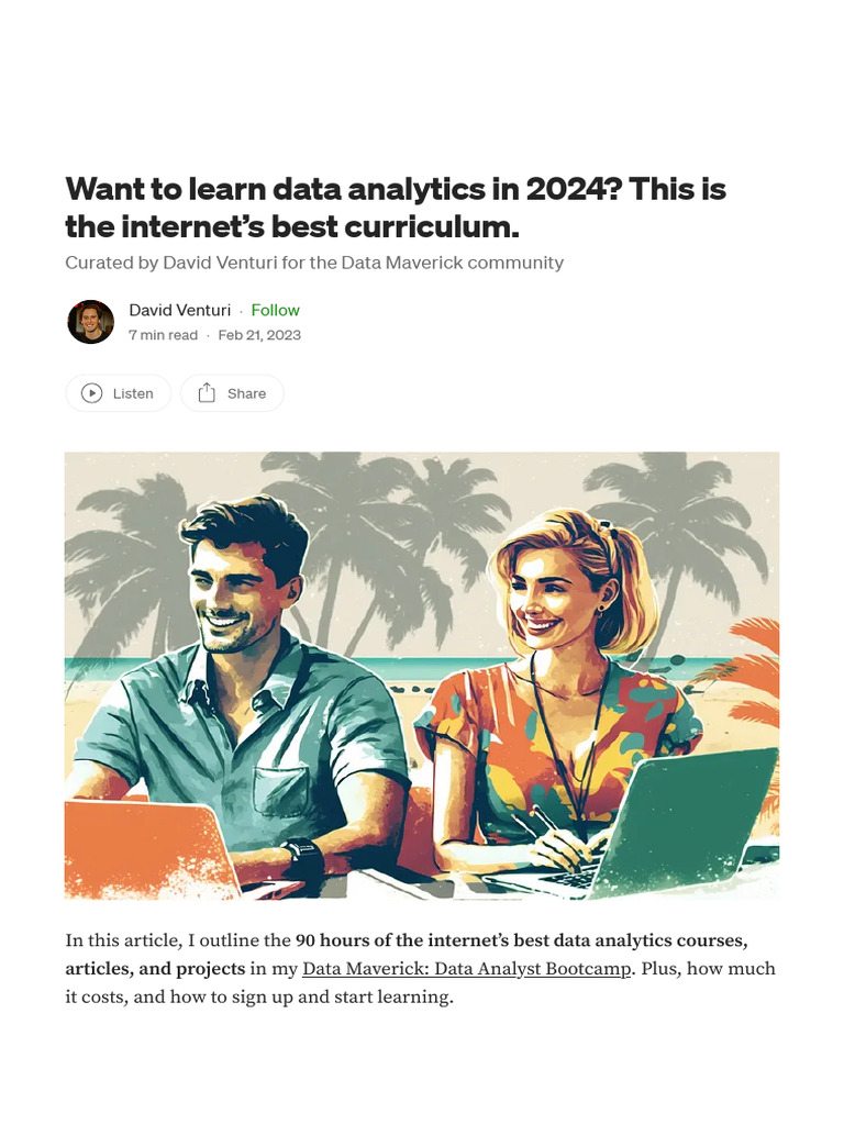 David Venturi - Learn Data Analytics in 2024 | PDF | Curriculum | Career & Growth
