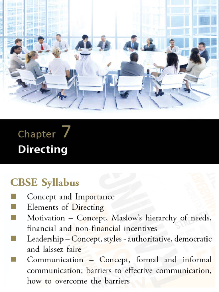 Subhash Dey B.ST XII Ch-7 Directing (Shree Radhey Publications) | PDF