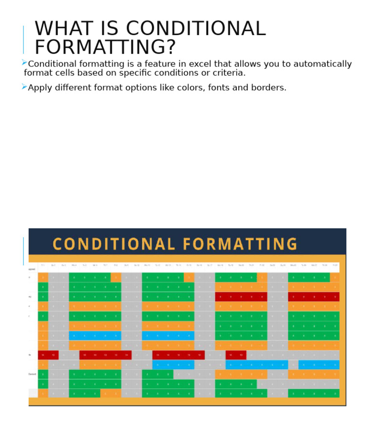 What Is Conditional Formatting | PDF