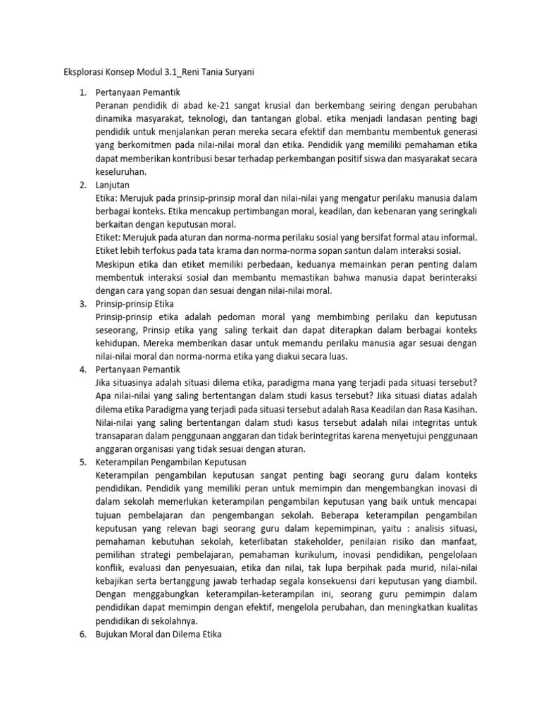 2.1 Eksplorasi Konsep Modul 3.1 - Reni Tania Suryani | PDF