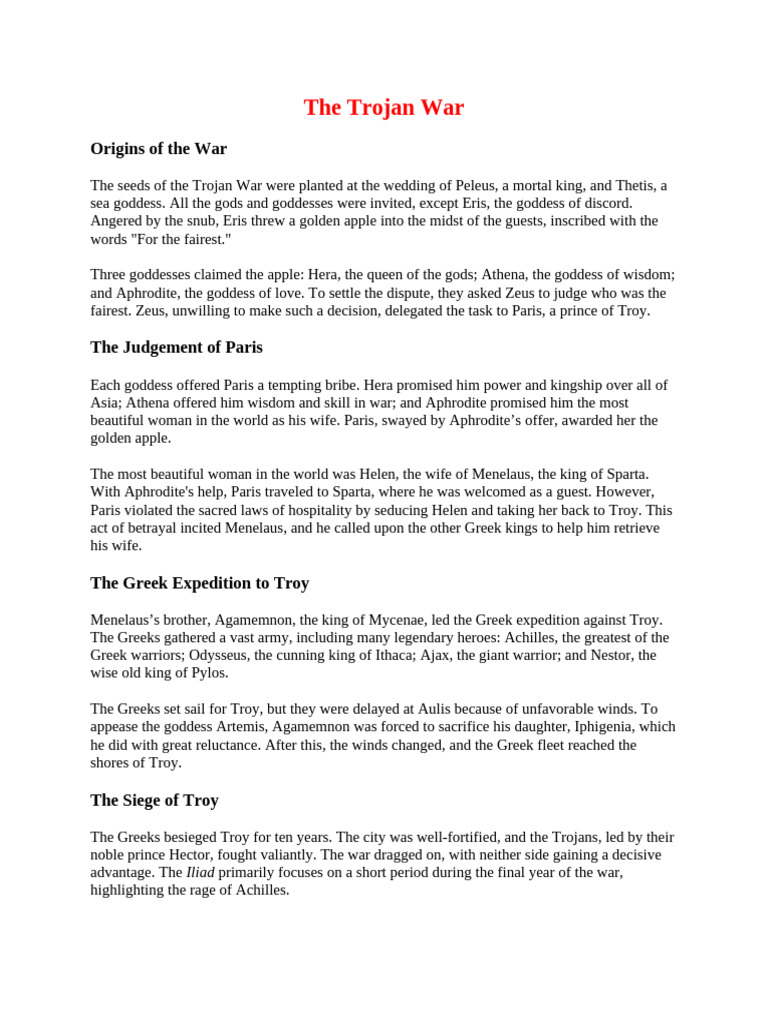 The Tojan War | PDF