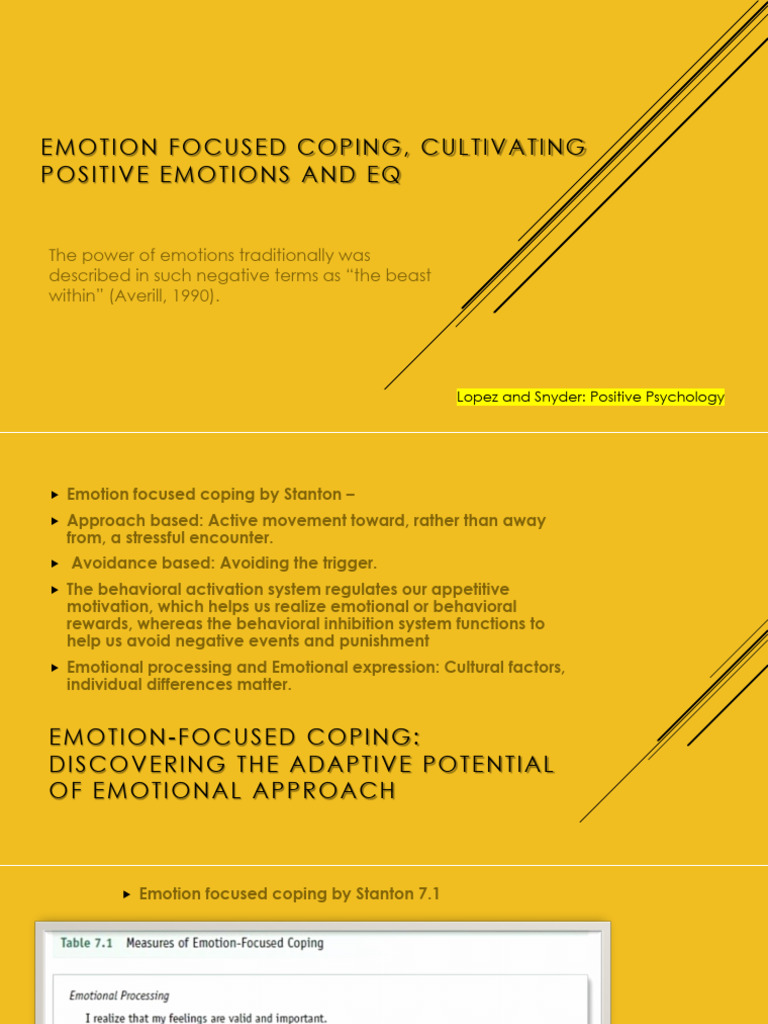Emotion Focused Coping, EQ and Cultivation | PDF