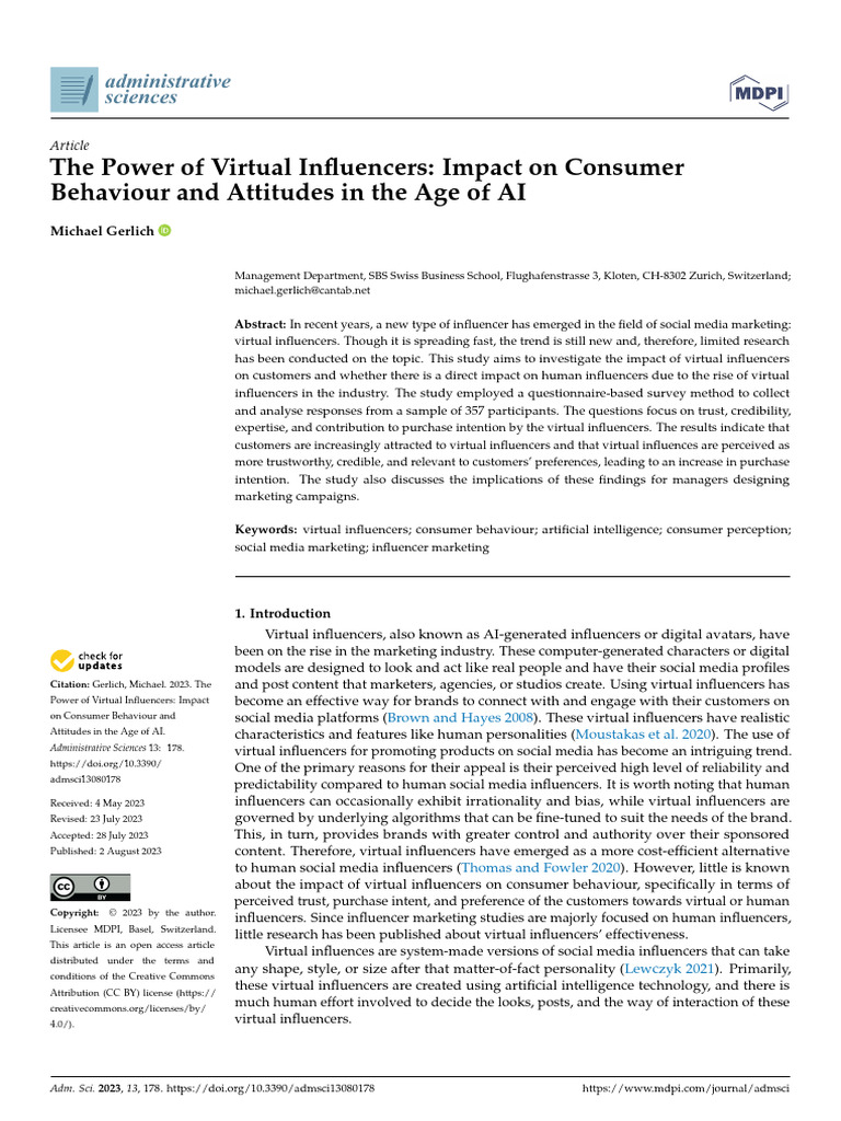 Virtual Vs Real Influencers | PDF