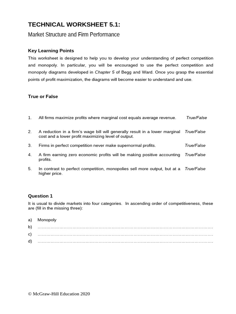 Technical Worksheet Ch05 1R | PDF