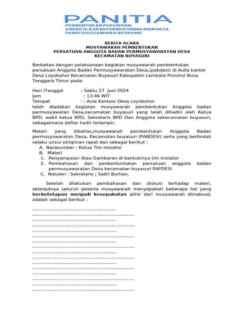 BA, Musdes Perencanaan Desa | PDF | Agama & Spiritualitas