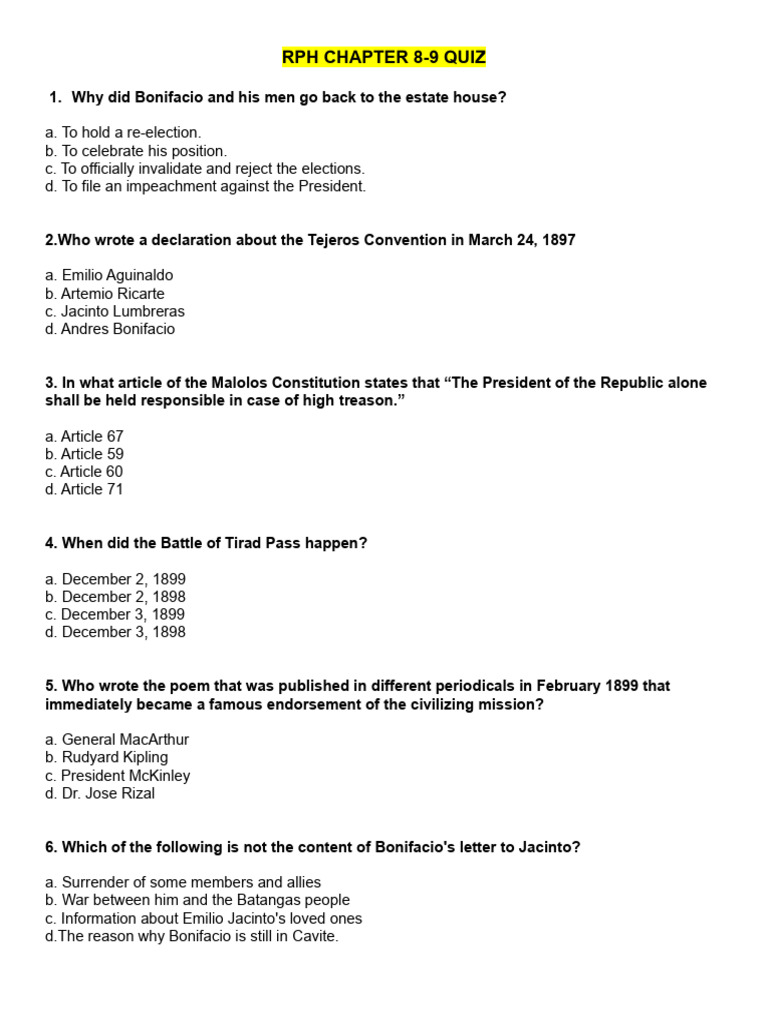 Chpater 8-9 (Quiz) | PDF