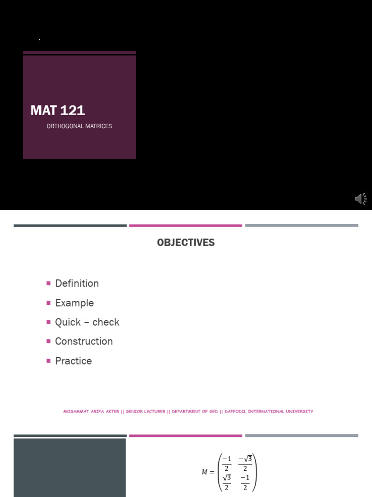 Orthogonal matrices_MAA | PDF