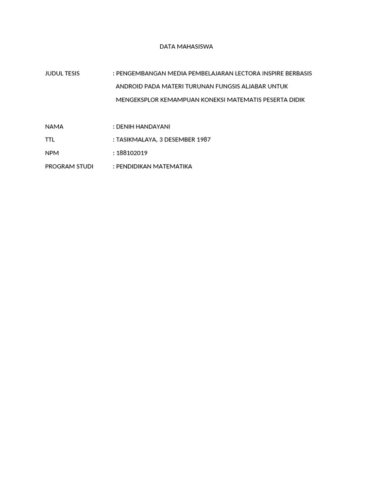 Data Mahasiswa | PDF