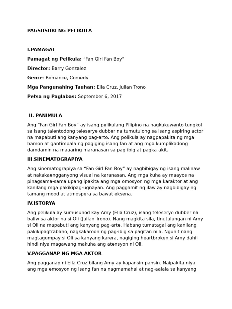 Pagsusuri NG Pelikula | PDF | Philippines