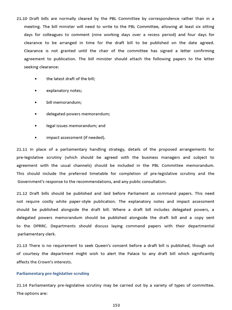 Parliamentary Pre-Legislative Scrutiny | PDF