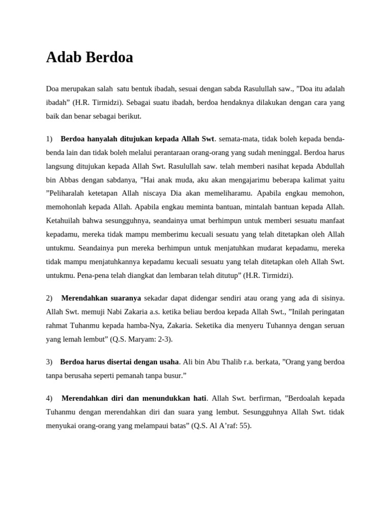 Adab Berdoa | PDF