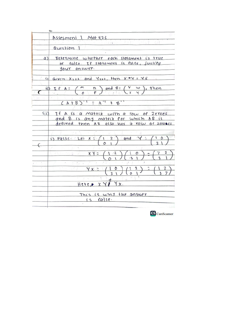 Mat423 Assessment 1 | PDF