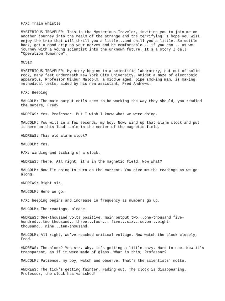 Generic Radio Workshop Radio Script 319a5a480681c94e | PDF