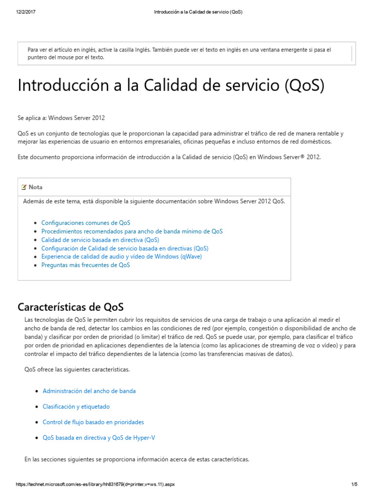 Introducción A La Calidad de Servicio (QoS) | PDF | Calidad de servicio | Informática