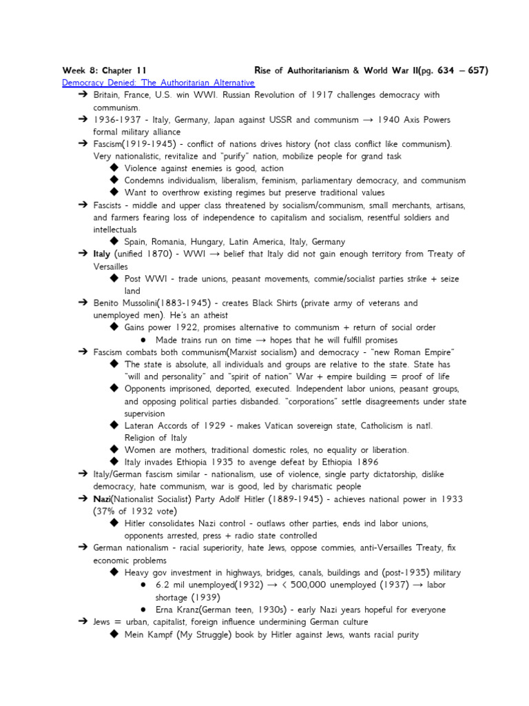 Chapter 11 World History Notes | PDF