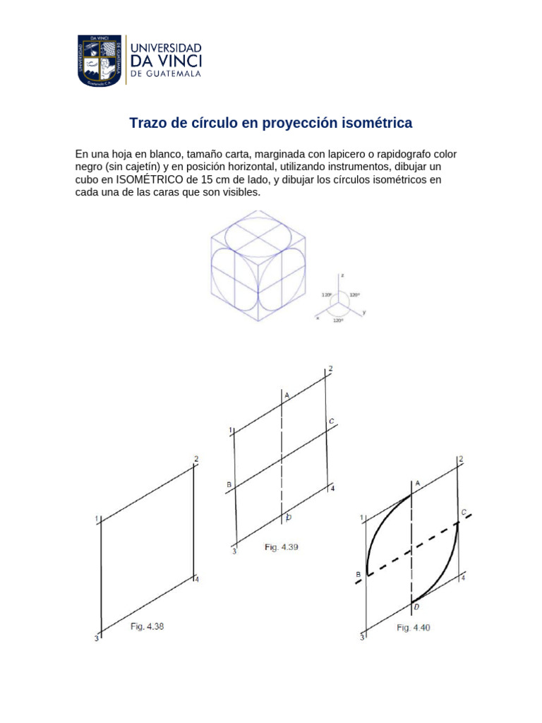 Trazo de Círculo en Proyección Isométrica | PDF