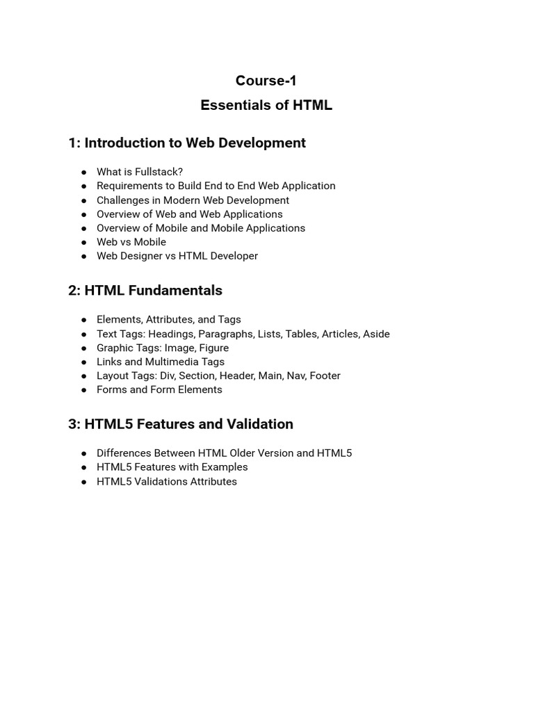 Essentials of HTML | PDF