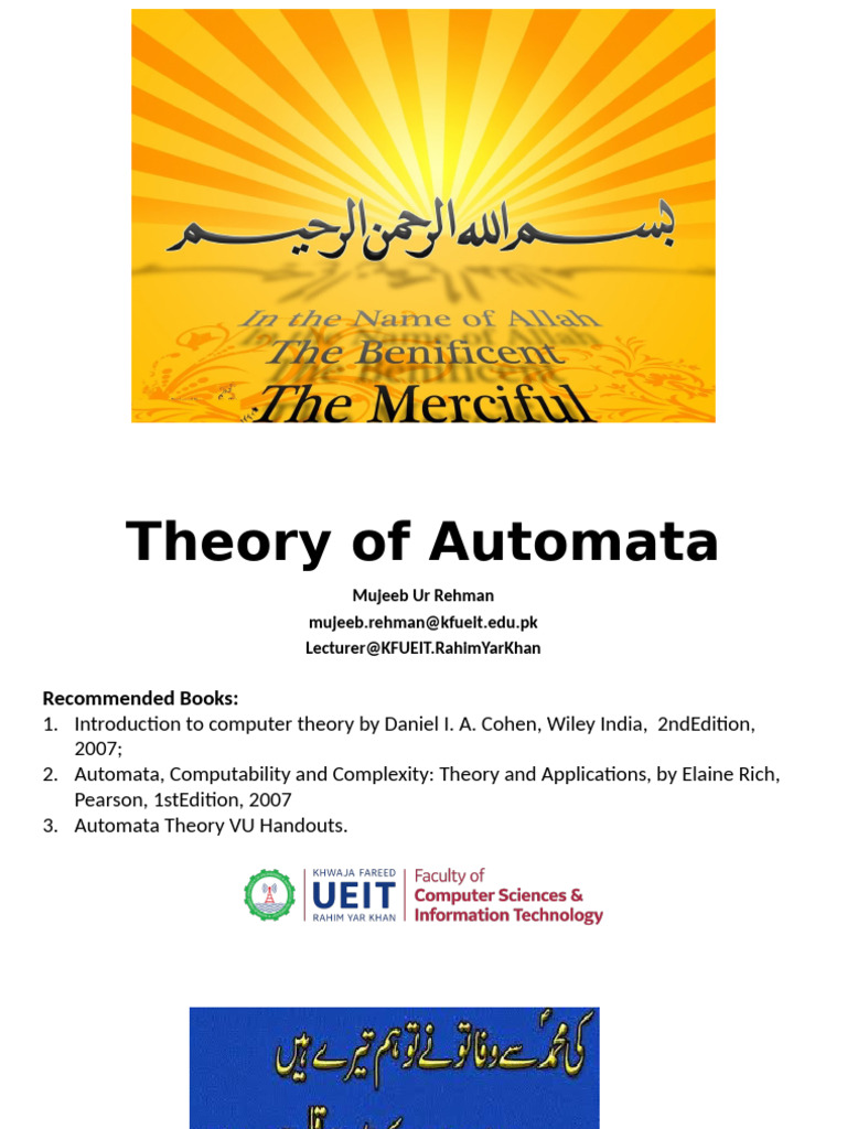 COSC 2105 Theory of Automata Lecture 7 | PDF