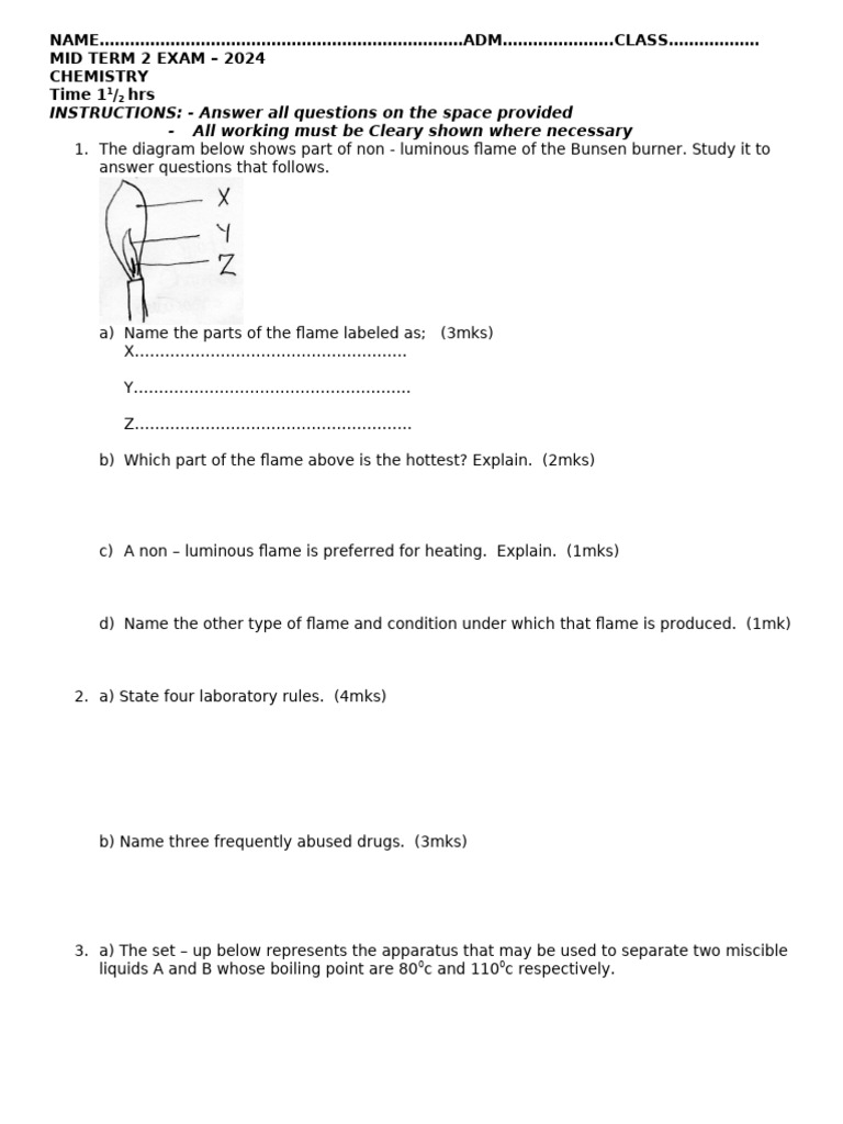 Chemistry F1 QS Mid T2 Teacher - Co - .Ke | PDF