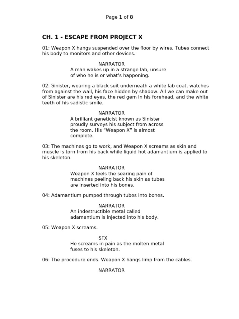 Ch1 - Escape From Project X | PDF