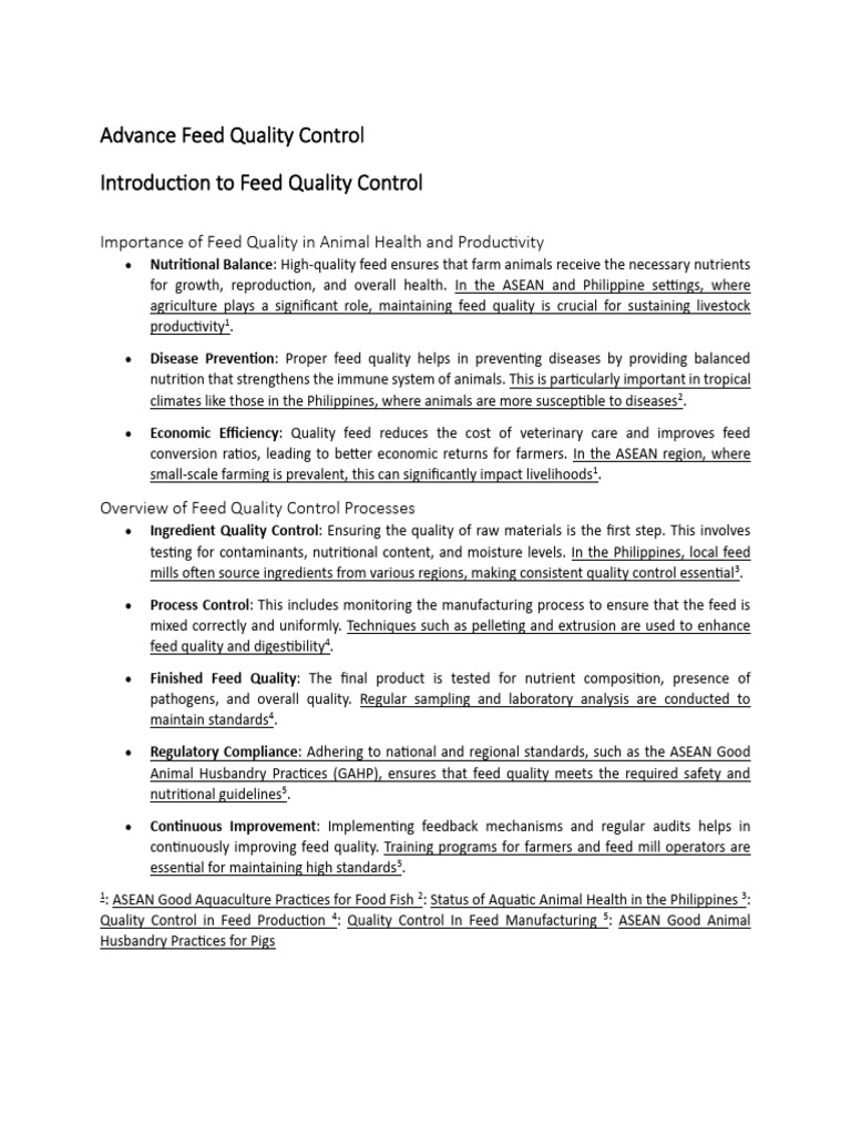 Advanced Feed Quality Control | PDF