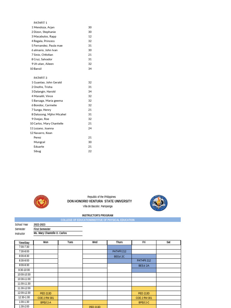 Instructors Program Pdf