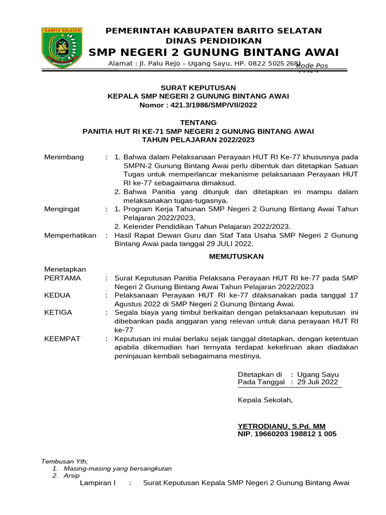 SK Panitia 17 Agustus 2024 | PDF