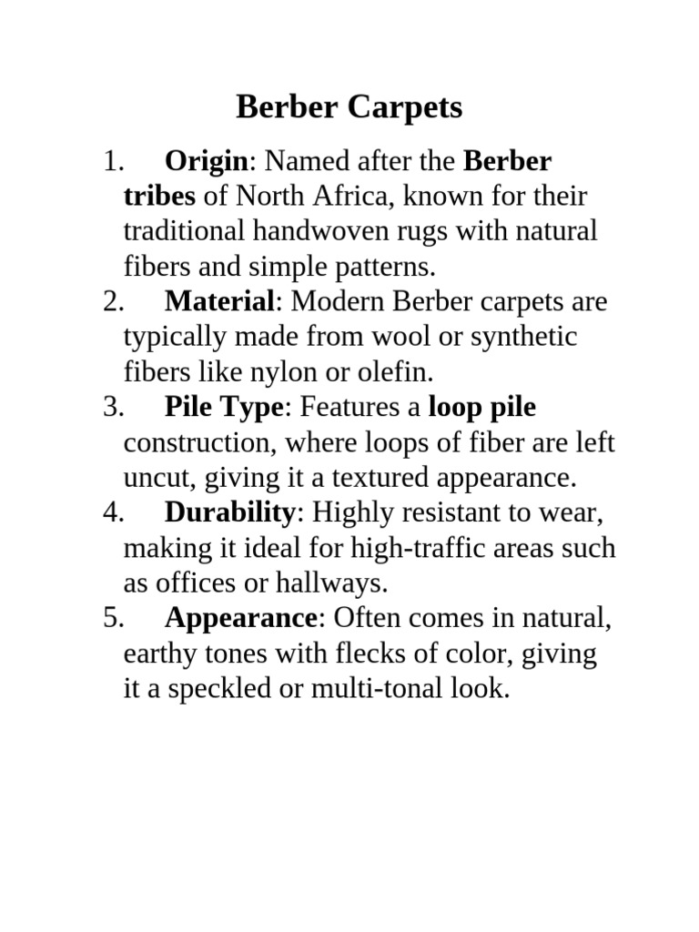 Berber Carpets | PDF