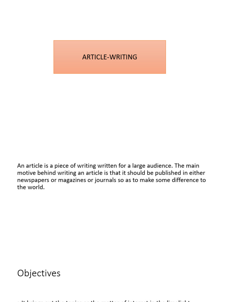 Article Writng | PDF