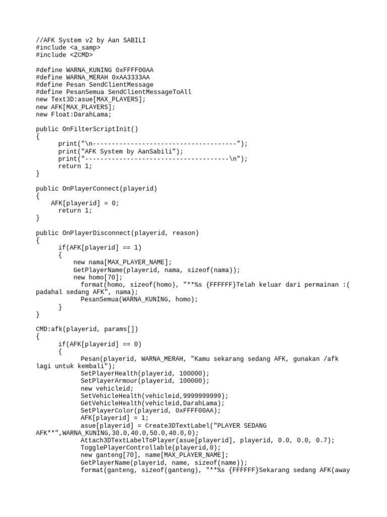 AFK System v2 by Aan | PDF