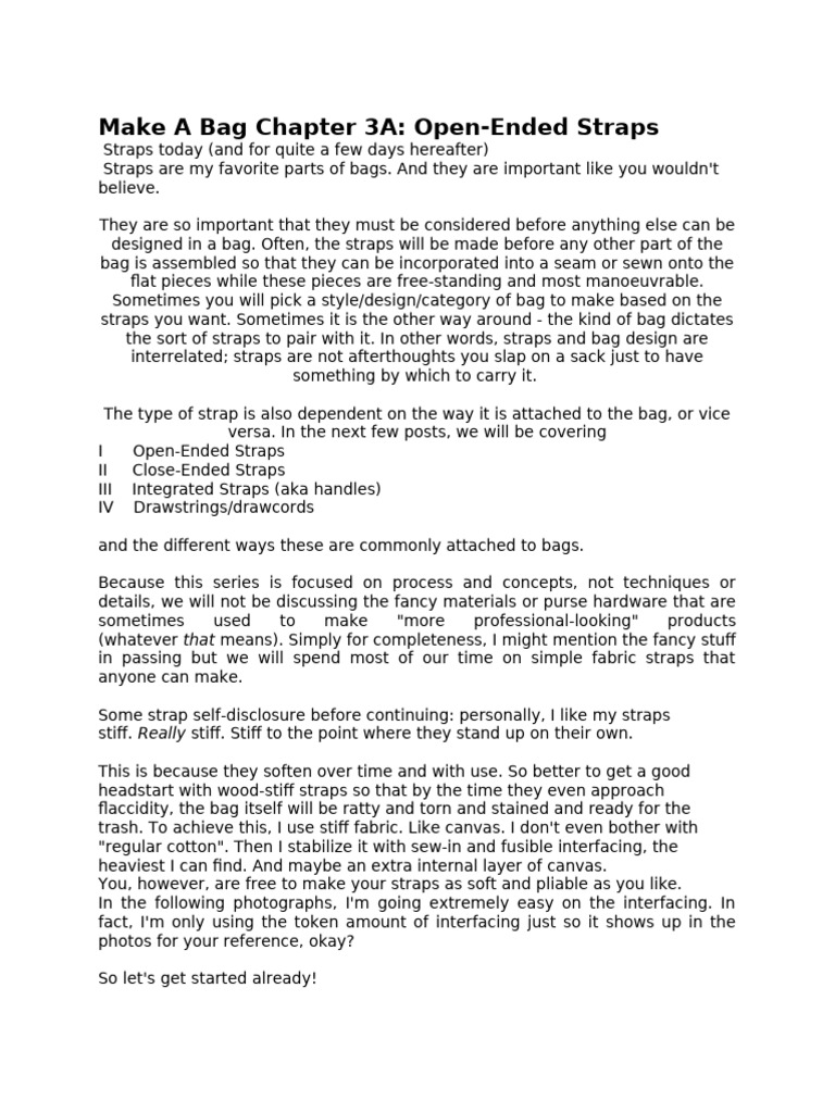 Make A Bag Chapter 3A | PDF