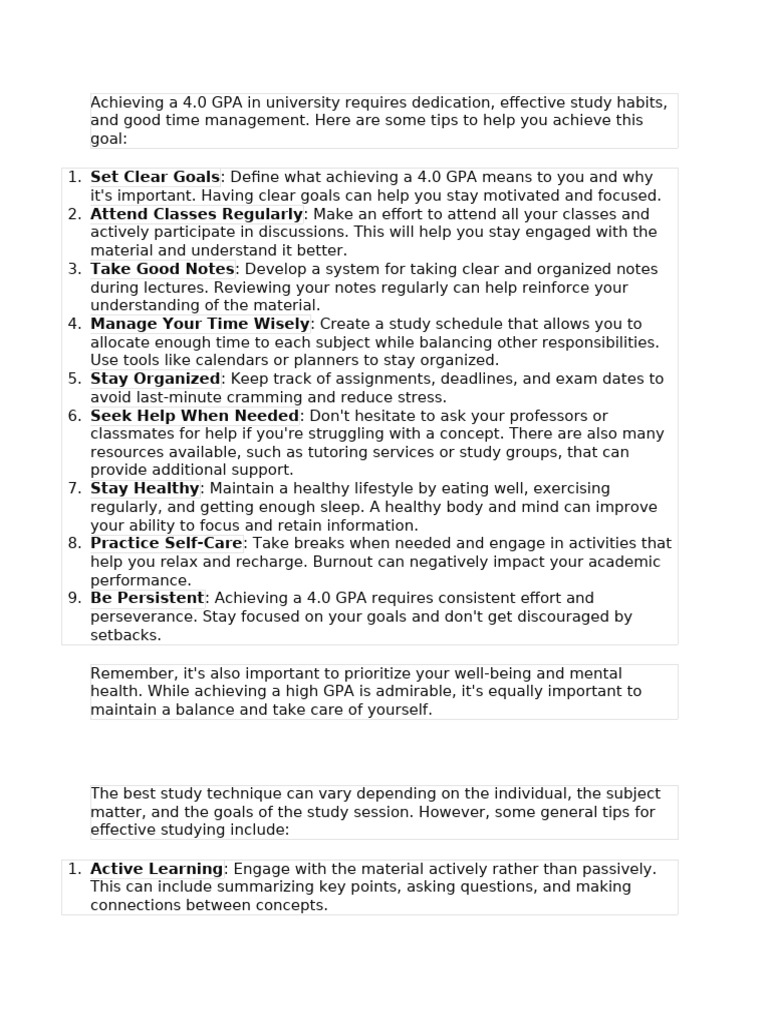 Set Clear Goals Attend Classes Regularly | PDF