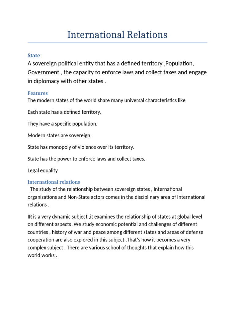 International Relations | PDF