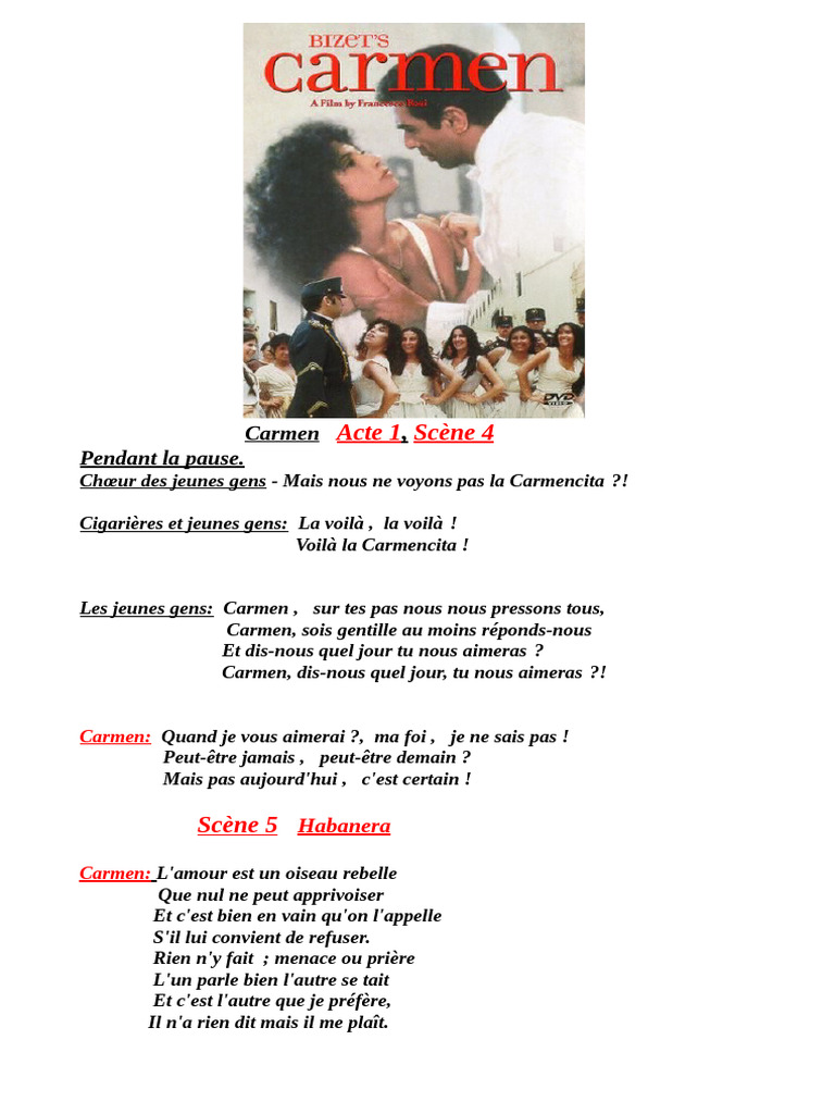 Carmen Paroles 3iem | PDF