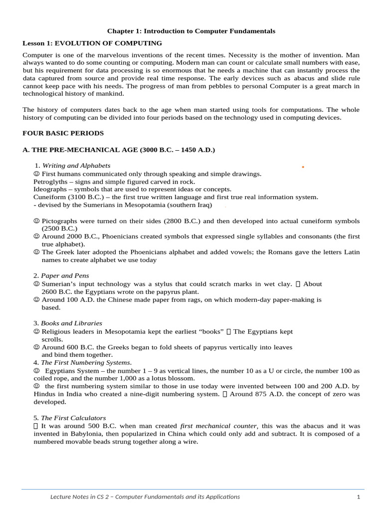 Chapter 1 Introduction To Computer Fundamentals | PDF