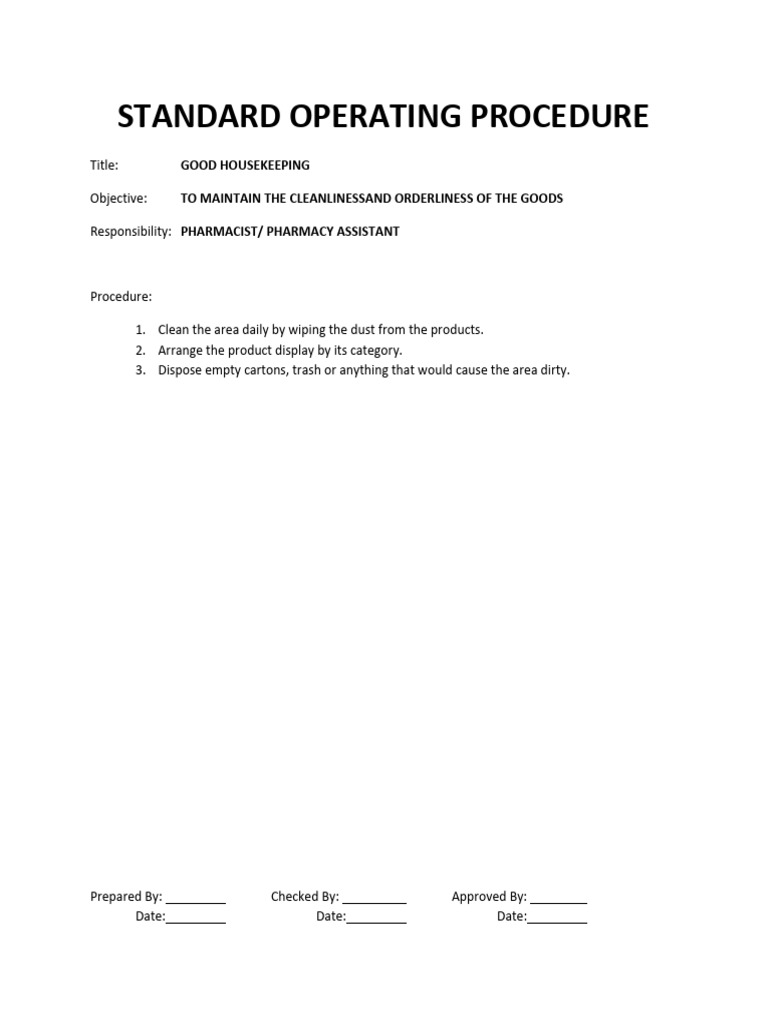 Standard Operating Procedure | PDF