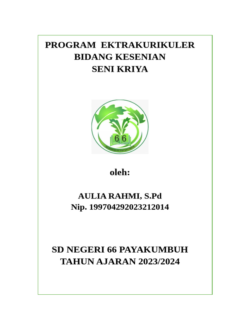 Program Ekskul Kesenian | PDF