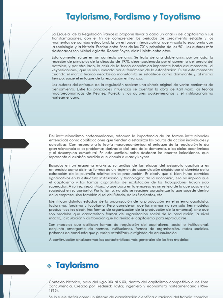 Taylorismo, Fordismo y Toyotismo | PDF