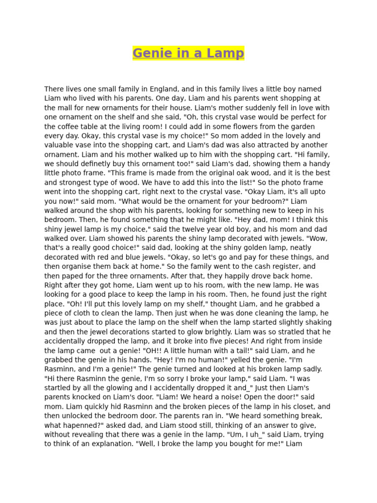 Genie in A Lamp | PDF