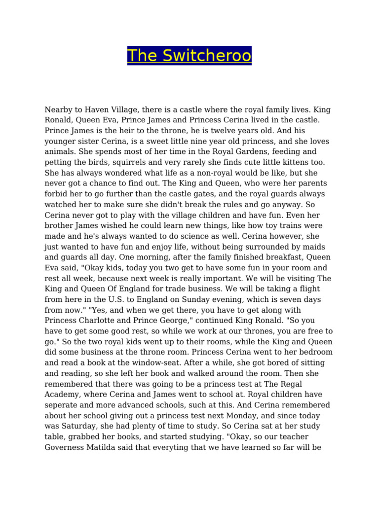 The Switcheroo | PDF