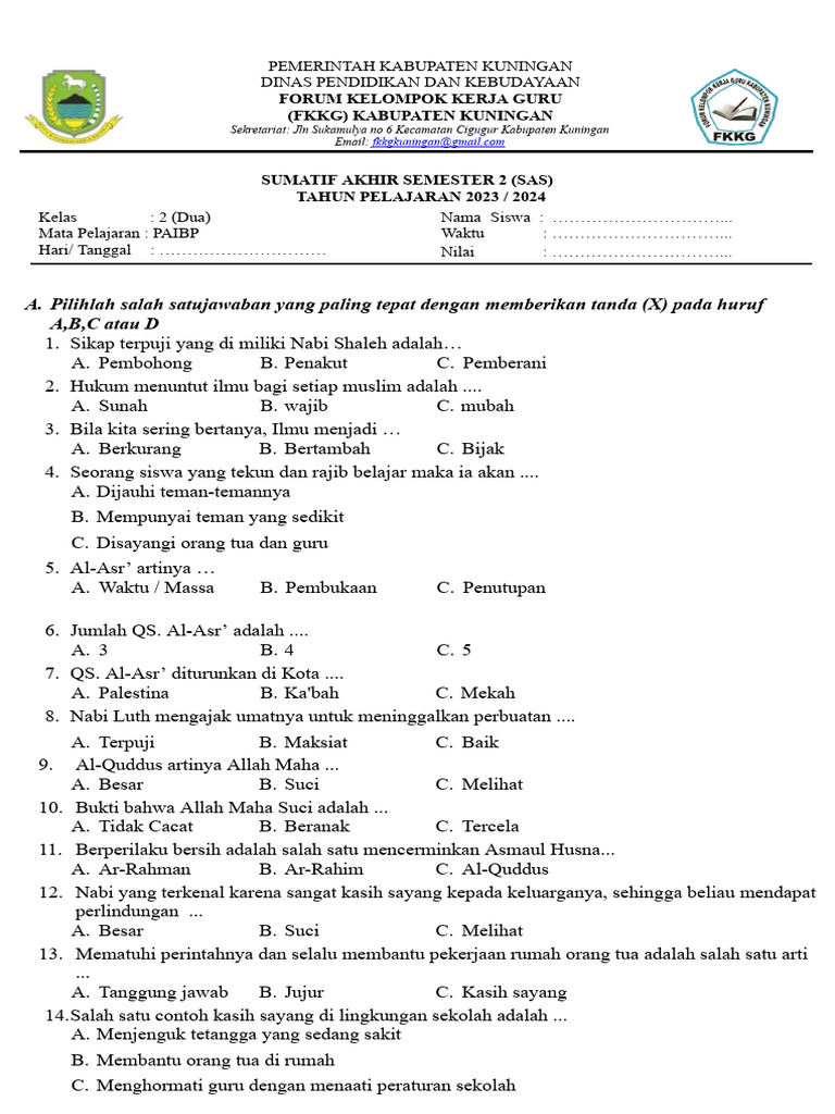 PAI Kelas 2 Kurmer | PDF