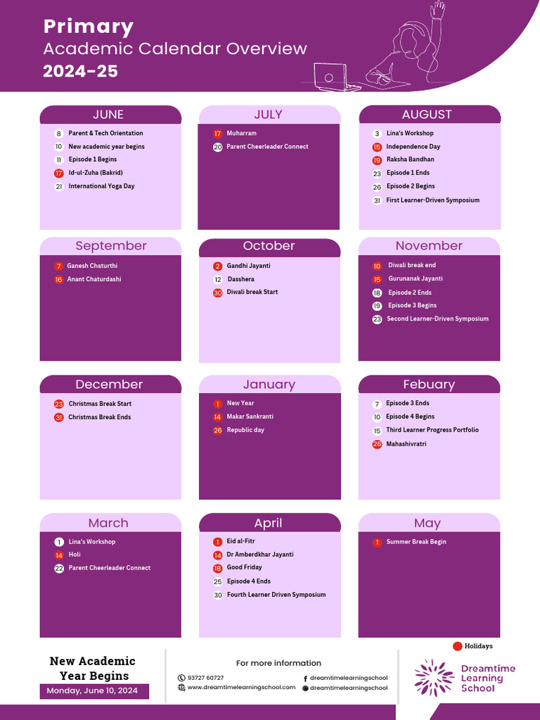 Primary - Annual Calendar | PDF