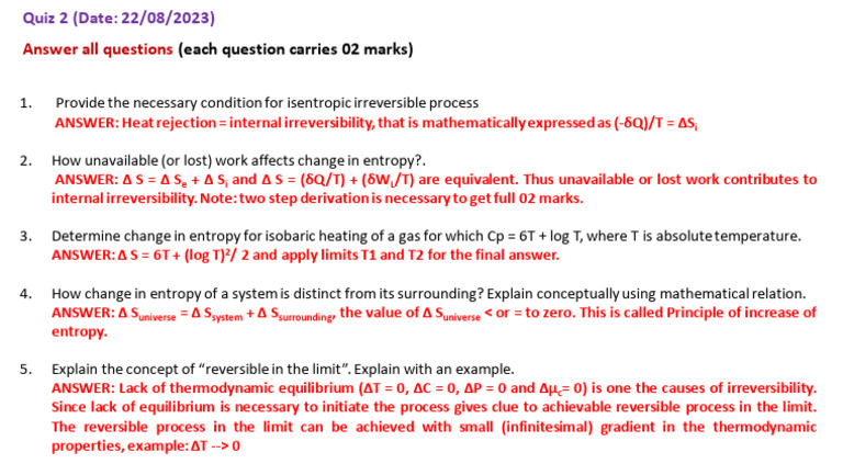 MCR 202 - Quiz 2 - Answer Keys | PDF