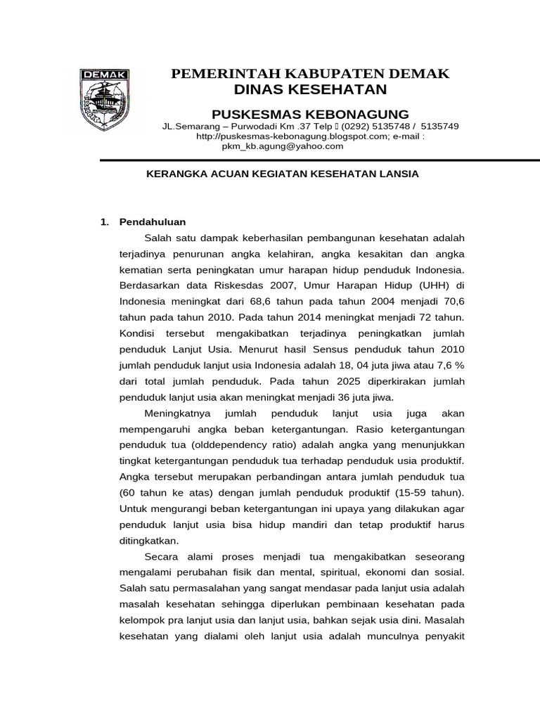 KAK KESEHATAN LANSIA 2023 | PDF